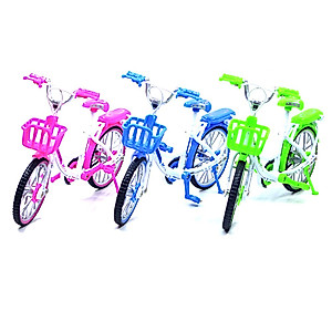 Ailejia Finger Racing Bicycle Mountain Bike Cake Topper Mini Dirt Bike Bicycle Model Cool Boy Toy (Pink)