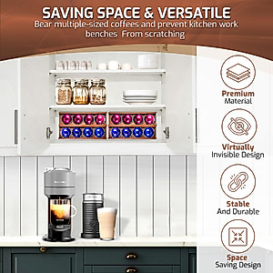 Pod Holder for Vertuo Coffee Pods | Under Cabinet or Wall Mounted Storage for Pods | Minimalist Design to Declutter Your Kitchen | MADE IN USA (White)