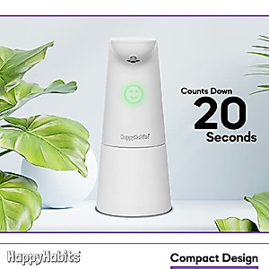 20 Second Countdown Timer Foam Soap Dispenser for Kids, Parents and Everyone. Develop Healthy Habits for Hand Washing. Use Favorite Foam Soap, Foaming soap - HappyHabits™, White