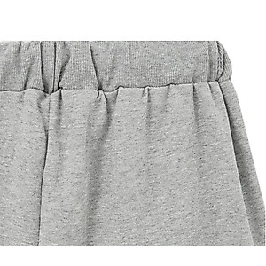 HOW'ON Women's Soft Knit Elastic Waist Jersey Casual Bermuda Shorts with Drawstring Grey XL