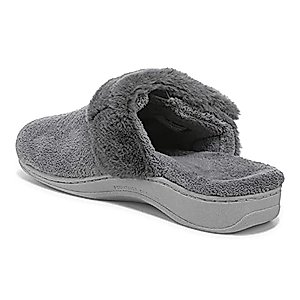 Vionic Adjustable Slipper with Orthotic Arch Support - Ind Charcoal - 7 Medium