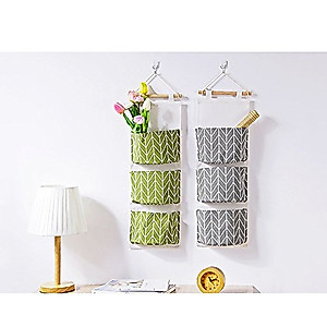 3 Grids Pockets Wall Hanging Storage Bag,Cloth Closet Storage Organizer Pouch, BCDlily Towel Clothes Storage Bag Small Stuff Container (Gray)