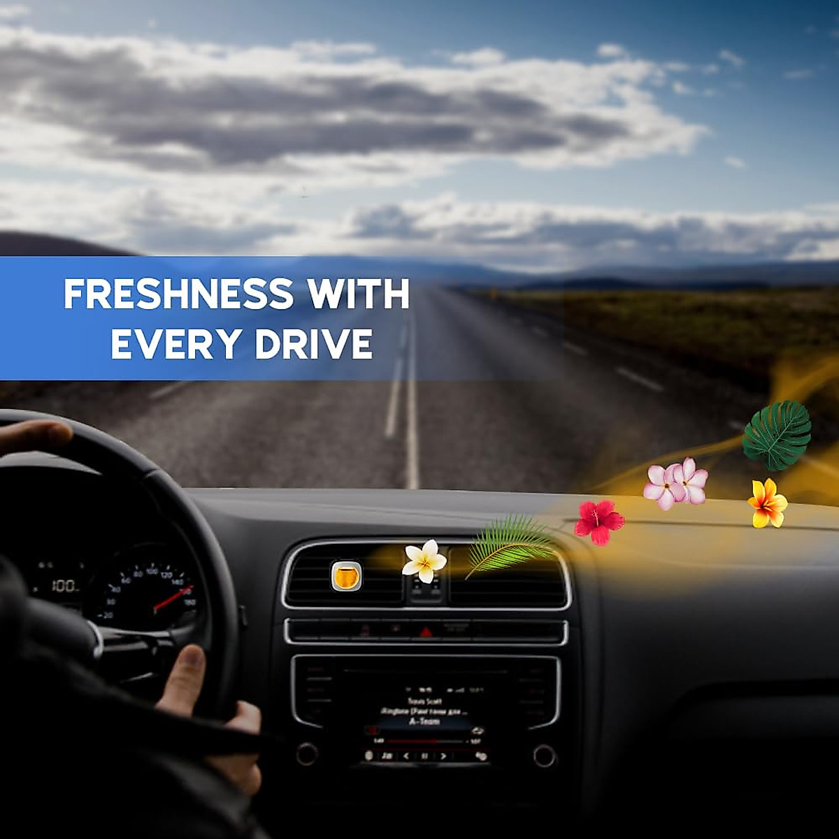 Air Jungles Hawaiian Scent Car Air Freshener Clip, 6 Car Freshener Vent Clips, 4ml Each, Long Lasting , Up to 180 Days Refresher Odor Eliminator