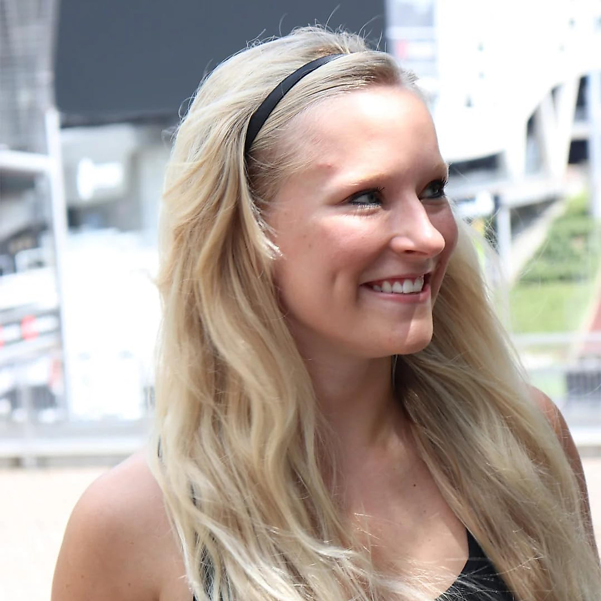 Sweaty Bands Womens Girls Headband - Non-Slip Velvet-Lined Exercise Hairband - Rock Solid Black 3/8-Inch