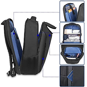 DEEGO Business Backpack for Men, TSA Approved Laptop Backpack for Men with USB Charging Port, Water Resistant Durable Anti Theft Work Backpack for Men Women Fits 15.6 Inch Laptop, Black