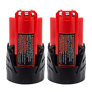 KINGTIANLE 2 Pack M12 3.0Ah Replacement Battery for Milwaukee 12V M12 Lithium Ion Battery Xc 48-11-2420 48-11-2440 48-11-2402 48-11-2411 48-11-2412 Cordlees Power Tools