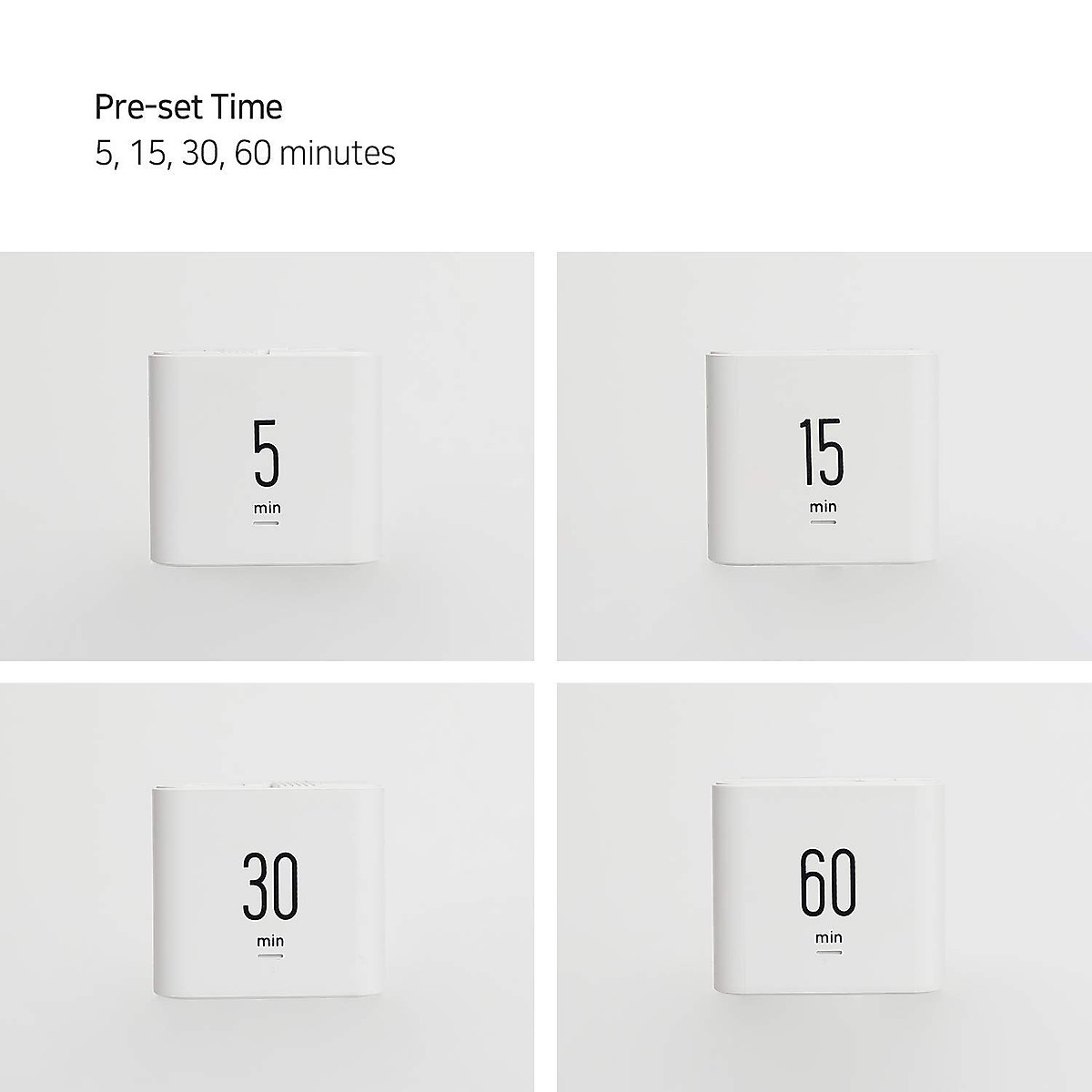 mooas Multi Cube Timer White (5,15,30,60 Minutes) & Violet(5,10,20,30 Minutes) Bundle, Clock & Alarm, Easy to use Timer Set