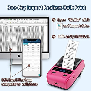 DETONGER Label Maker DP23S Thermal Portable Bluetooth Barcode Label Maker with 1 Pack 50x30mm Label Sticker for Home Office Organization Commercial Use, Android & iOS,Black