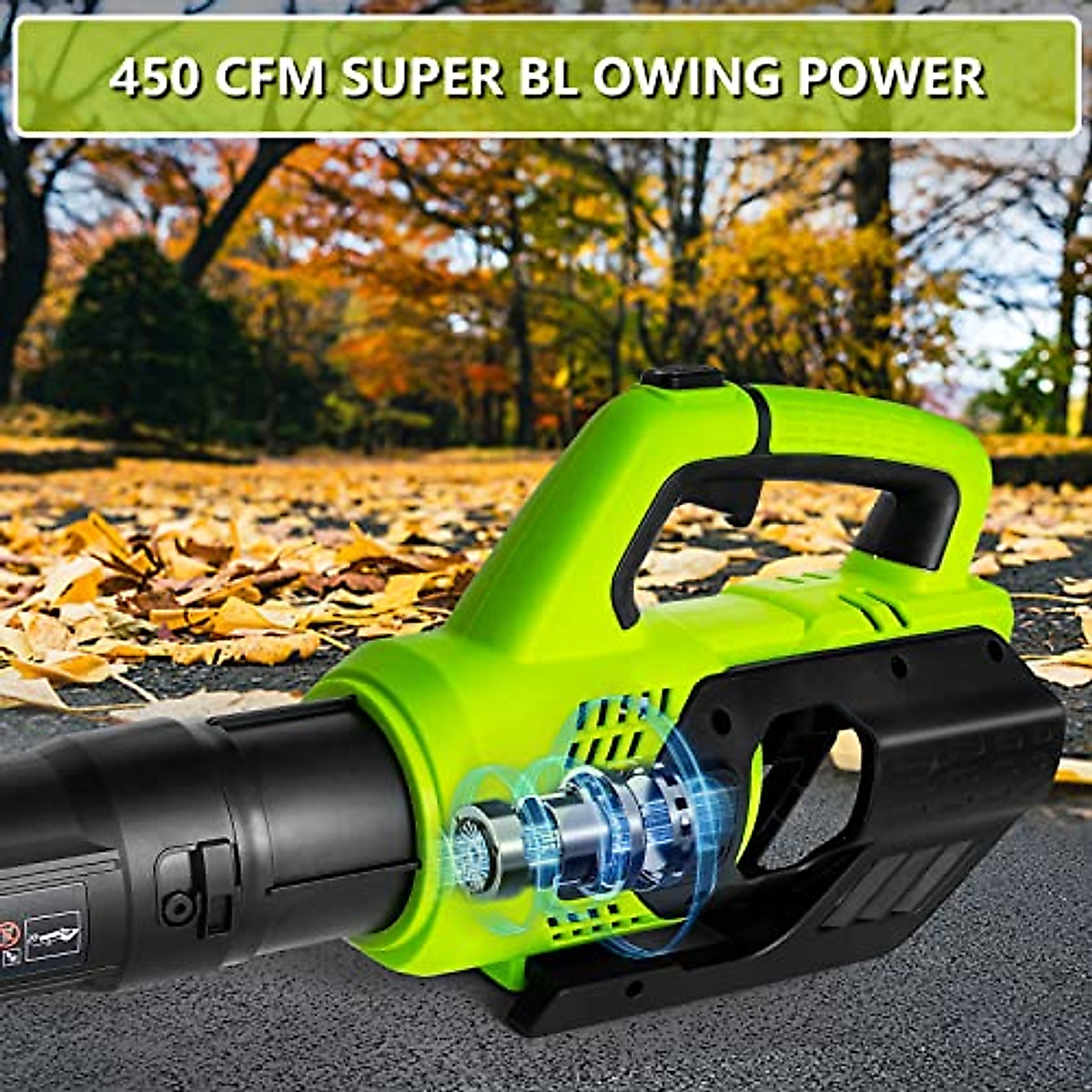Cordless Leaf Blower,20V 420CFM Handheld Electric Leaf Blowers with 4.0Ah Battery & Fast Charger, 2 Speed Mode, Lightweight Battery Powered Leaf Blowers for Lawn, Yard, Garage, Patio & Sidewalk