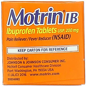 Motrin IB Ibuprofen Tablets, 200 Mg, 50 Count (Pack of 2)