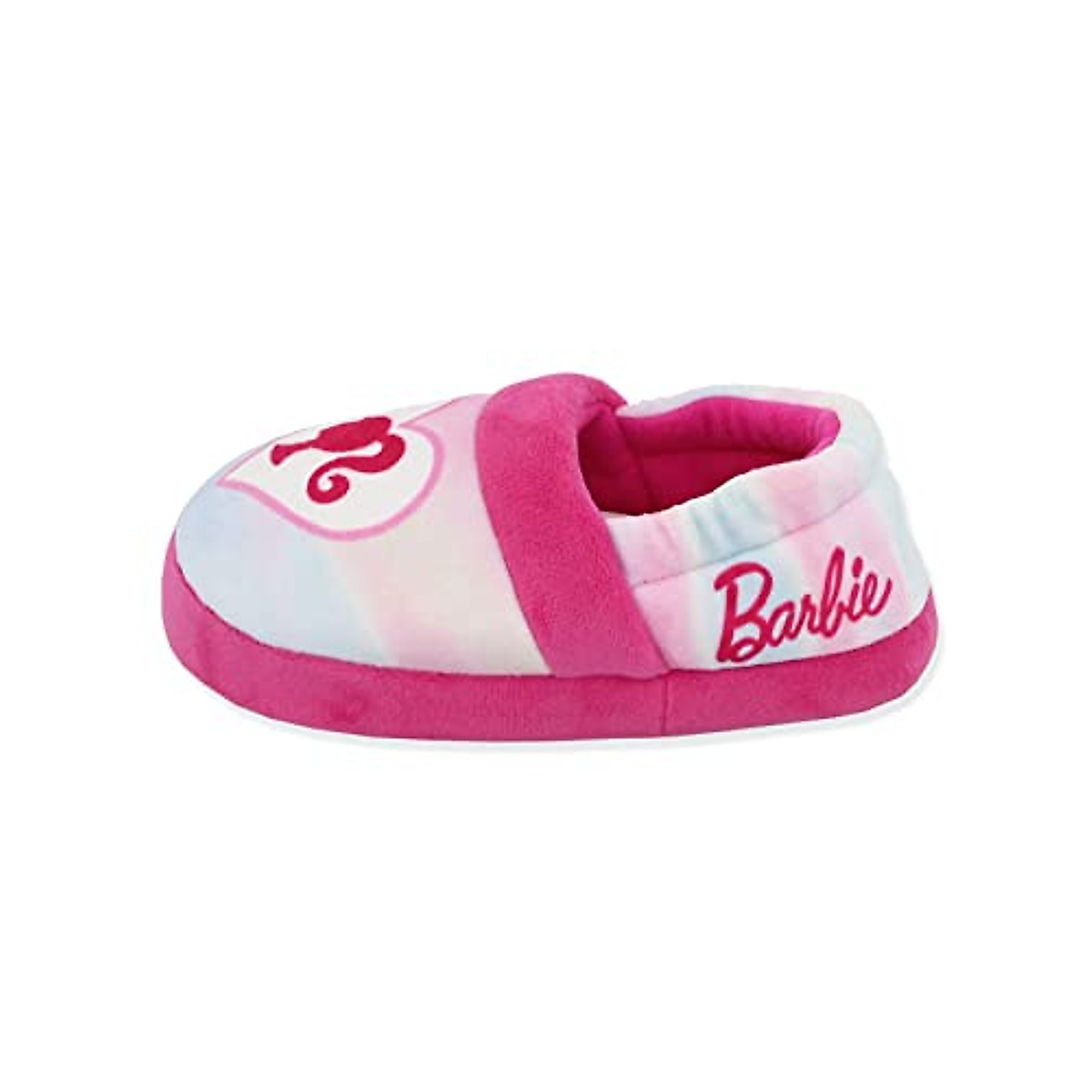 Barbie Rainbow Little Girls Plush Aline Slippers (Pink, 13-1 M US Little Kid)