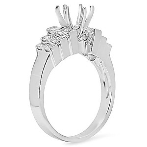 Dazzlingrock Collection Princess White Diamond Semi Mount Engagement Ring for Women (0.80 ctw, Color I-J, Clarity I1-I2) in 14K White Gold Size 7