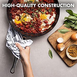 GreenPan 3-Piece Kitchen Towel Set, 20" x 30" Retro-Inspired, Ultra Soft Organic Cotton, Reusable & Durable, Machine Washable, Gray