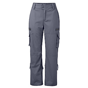 XUETON Men's Ripstop Tactical Work Pants Lightweight Stretchy Cargo Pants Relaxed Fit Military Combat Hiking Casual Slacks Trousers(Dark Gray,X-Large)