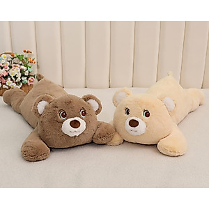 XMV 26 inch 5 lbs Bear Weighted Stuffed Animals, Large Weighted Plush Animal, Cute Plush Toy Pillow, Soft Bear Plushie Gifts for Adults, Kids, Boys and Girls(Brown)