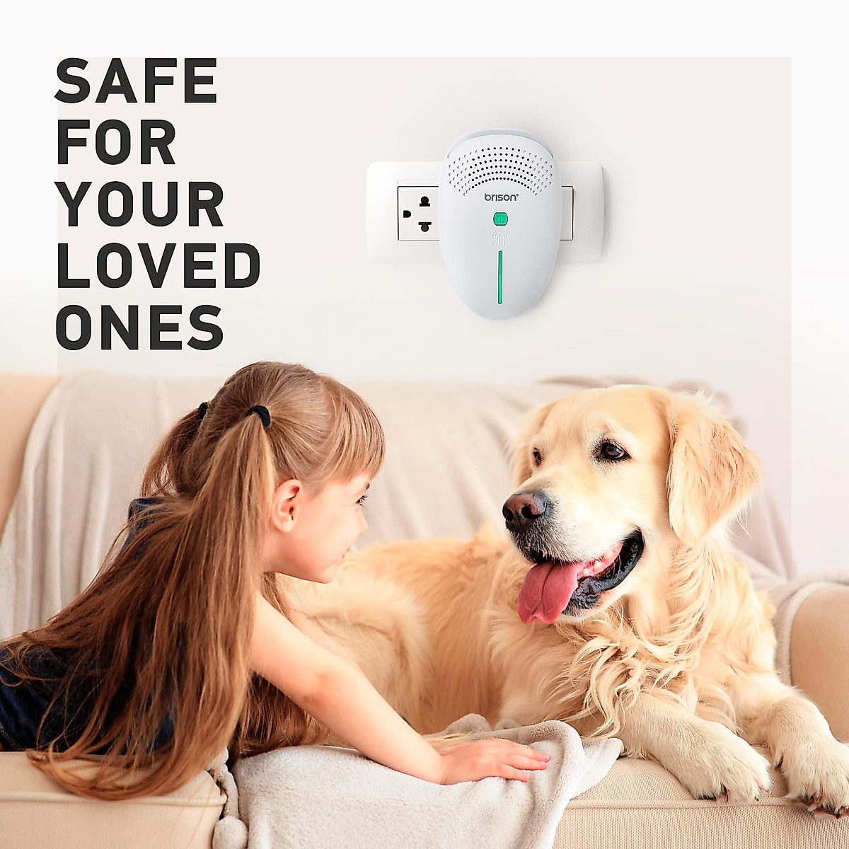 BRISON [1-Pack] Ultrasonic Pest Repeller Plug-in Control Electronic Insect Repellent Gets Rid Mosquito Bed Bugs Roach Spiders Fleas Mice Ants Fruit Fly