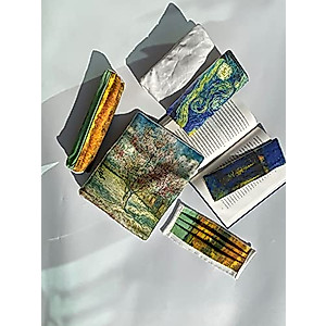 7 pcs of 20x25cm Cotton Twill Fabric Printed Painting of Van Gogh Cotton Twill Fabric for Sewing,Twill Fabric for Making Bags, Quilting,Wall Decor,Cotton DIY Sewing Materials Fabric