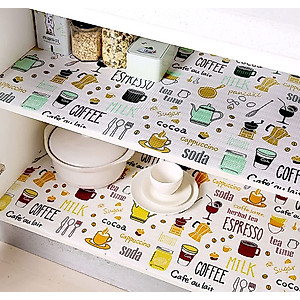 yuuzue Drawer Cushion Liner Shelf Liner for Kitchen Cabinets 17.7*78.7inch Non-Adhesive Cabinet and Drawer Liner Roll Shelf Fridge Mat Washable Table Mat ，Blue