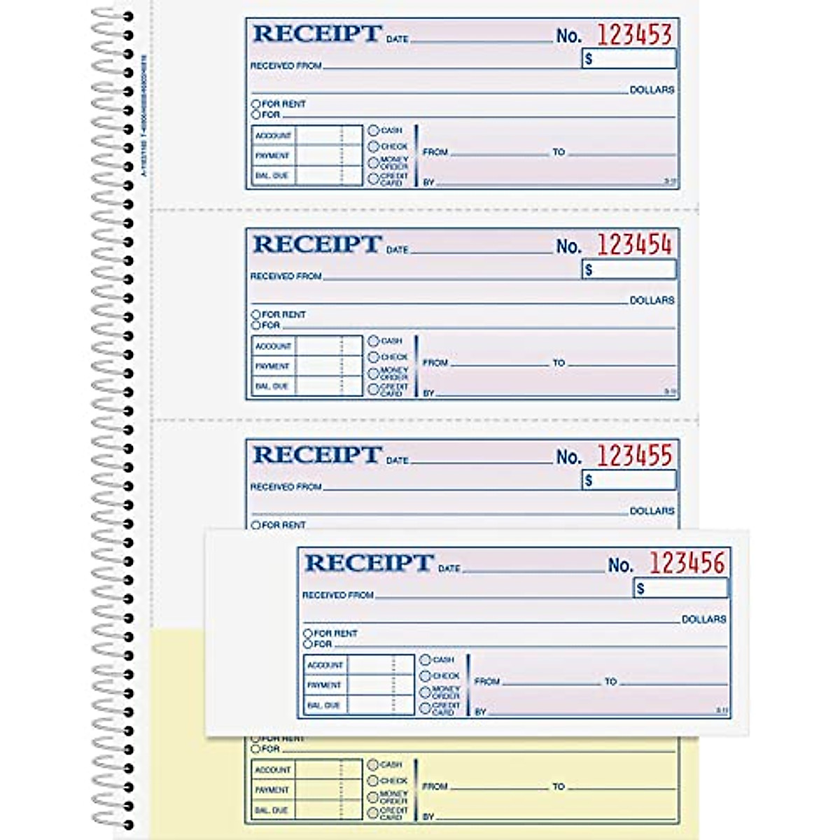 Adams(R) Carbonless 2-Part Spiral Money/Rent Receipt Book, 7 5/8in. x 11in., Book of 200 Sets, SC1182