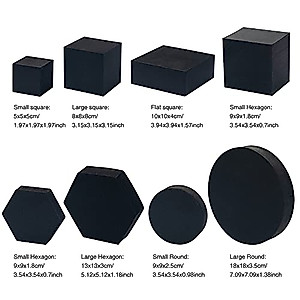 Kakalote Product Photography Props, 8pcs Hard Foam Geometric Cube Props, Solid Blocks Shooting Props for Jewelry Cosmetics and Accessories Modeling and Decoration(Black)