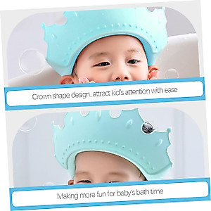 Plastic Shower Cap Shower Bathing Bath Shampoo Safe Visor Hair Soft Cap Blue for Supplies Washing Shape Hat Green Crown Adjustable Caps Silicone Swim Cap