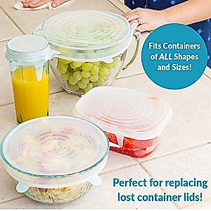 Silicone Stretch Lid 12-Pack - 6 Sizes - Eco Lifestyle Stretchable Silicone Lid Flexible Silicone Lids Food and Bowl Covers to Keep Your Food Fresh - Reusable Stretch And Seal Lids Zero Waste