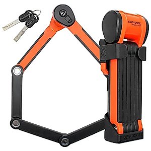 Kryptonite Evolution 790 Folding Bike Lock, Compact Lightweight High Security Anti-Theft Foldable Bicycle Lock with 2 Keys and Mount for E-Bikes Scooter Road Mountain Bikes, 90cm (35 in) Orange