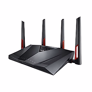 ASUS AC3100 WiFi Gaming Router (RT-AC88U) - Dual Band Gigabit Wireless Router, WTFast Game Accelerator, Streaming, AiMesh Compatible, Included Lifetime Internet Security, Adaptive QoS, MU-MIMO