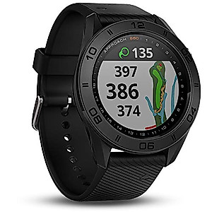 Garmin Approach S60 Golf Watch Black with Black Band (010-01702-00) with 1 Year Extended Warranty