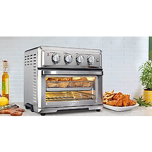 Air Fryer + Convection Toaster Oven by Cuisinart, 7-1 Oven with Bake, Grill, Broil & Warm Options, Stainless Steel, TOA-60