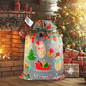 Niceup 4-Pack Jumbo Christmas Gift Wrapping Bags with Name Tag & Tie, 36”X48” Extra Large Plastic Santa Pattern Xmas Festival Present Bags for Big Giant Gift Kids Bike Stuffer Toys (2 Red+2 Brown)