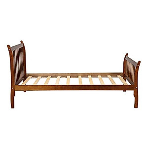 Twin Platform Bed,Solid Wood Bed Frame with Headboard and Footboard for Kids, Young Teens and Adults.No Box Spring Needed (Walnut)