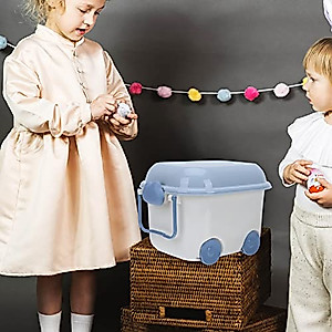 Cabilock Storage Basket Cube Storage Box Box with Wheel Box Chest with Wheel Rolling Storage Box with Wheels Stackable Storage Chest