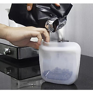 [5 Pack] Reusable Ziplock Bags Silicone Food Storage Containers | Microwave, Freezer & Dishwasher Safe | Meal Prep Containers Reusable Kitchen Locking Leak Proof Sealing Kitchen Gadgets (Multicolor)