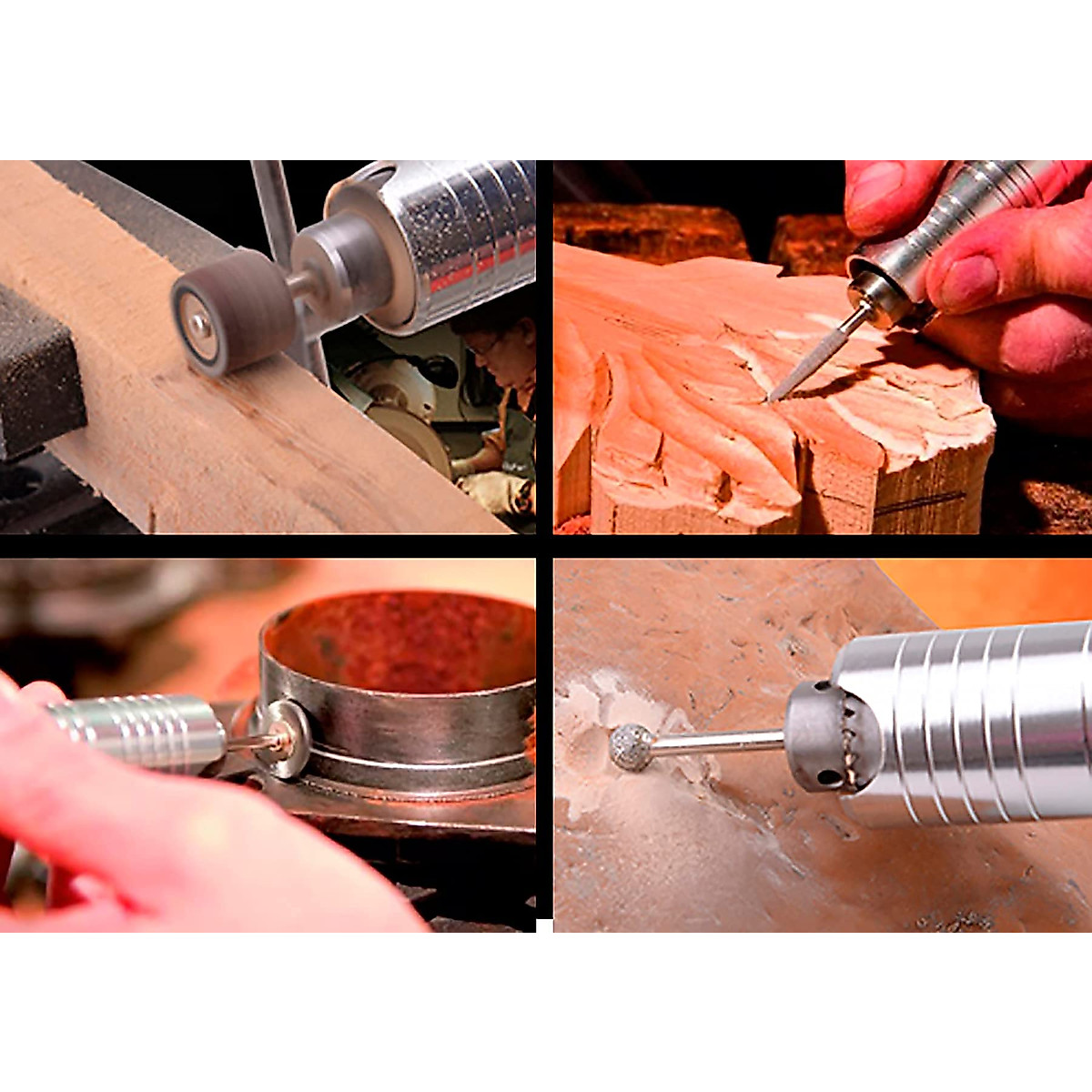 TUNTROL 560W Flex Shaft Rotary Tool with 1/4" Chuck & Stepless Foot Pedal Control, Hanging Grinder Carver Electric Multi-function Metalworking Tools Repair Kit