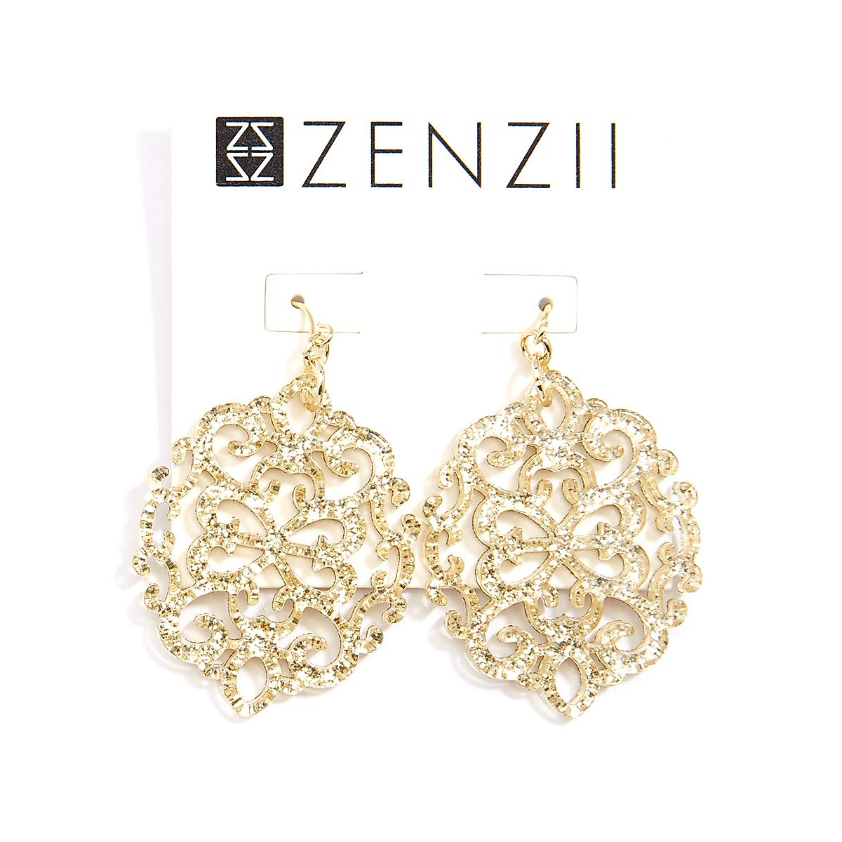 ZENZII Modern Damask Pattern Resin Earring (Hot Pink)