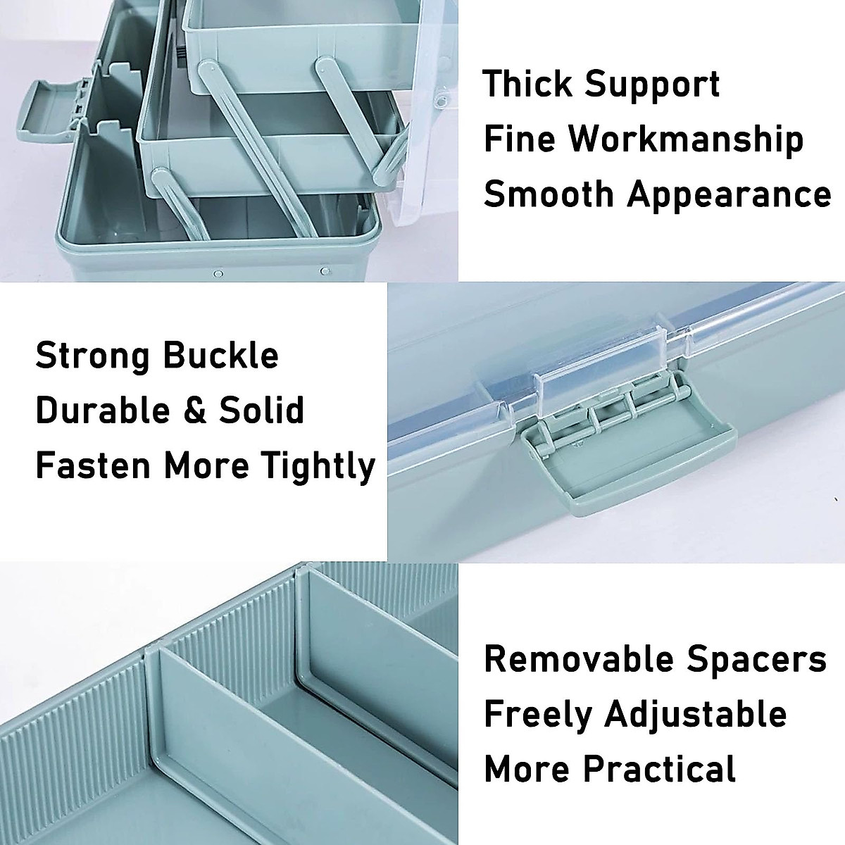 Chistepper 3-Layers Multipurpose Plastic Storage Box Craft Storage Box Paint Storage Organizer Paint Brush Holder 2-Tray Art Supply Box Craft Paint Storage Craft Paint Storage for Painting Supplies