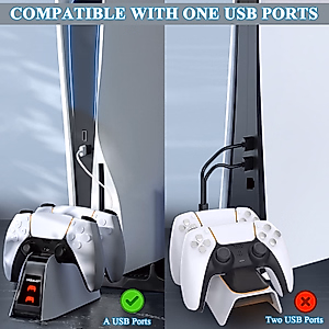 PS5 Controller Charging Station, PS5 Charging Station with Fast Charging Cords for Sony Controller, SIKEMAY Charging Docking Station, Dual Charging Station Accessories