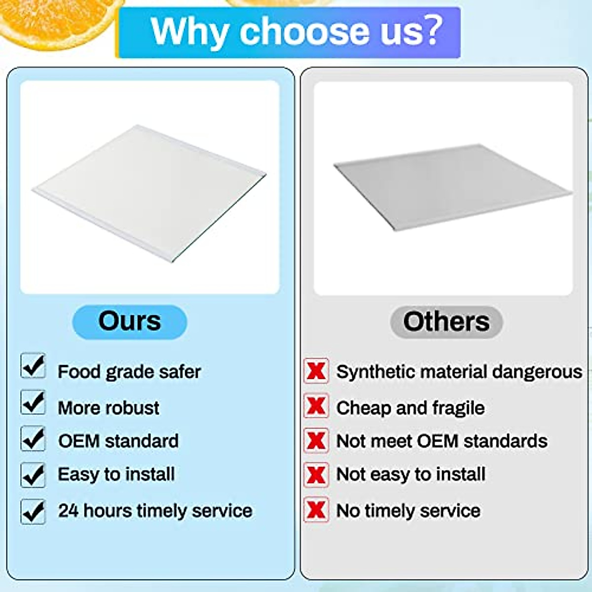 W11130202 Freezer Glass Shelf Compatible with Whirlpool Freezer Shelf Replacement, Replaces Refrigerator Freezer Glass Shelf PS12347521 W10773886, WRS571CIHZ04 Freezer. Figure 6 Lists Compatible Model