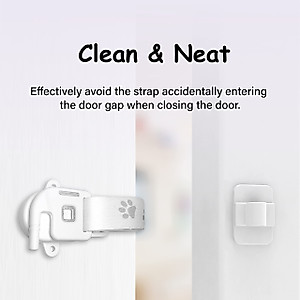 Neobay Adjustable Door Strap and Latch, Textile Cat Door Latch to Keep Dog Out of Litter Box, Economical Alternative of Pet Gates and Interior Cat Door, Magnetic 1 Pack