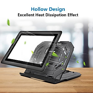 Drawing Tablet Stand, Laptop Stand, Foldable Stand for Pen Tablet Display, 9 Levels Adjustable Angles with a Built-in Phone Holder, for 12-17 inch Drawing Tablet, MacBook, Laptop, iPad, Book, Phone