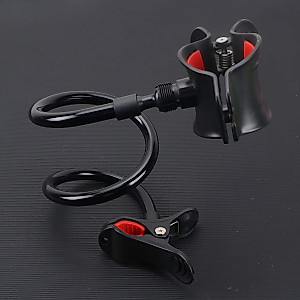 Artibetter Stroller Cup Holder Flexible Long Arms Gooseneck Clip Clamp Bottle Cup Holder for Walker Wheelchair Baby Stroller Trolleys Bike (Black)