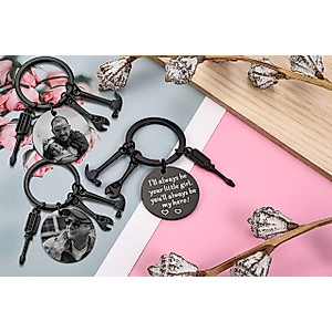 Personalized Master Dad keychain Father's Day Gift Keychain Your Little Girl My hero Custom Photo Picture Keychain for Men Dad Birthday Memorial Gift