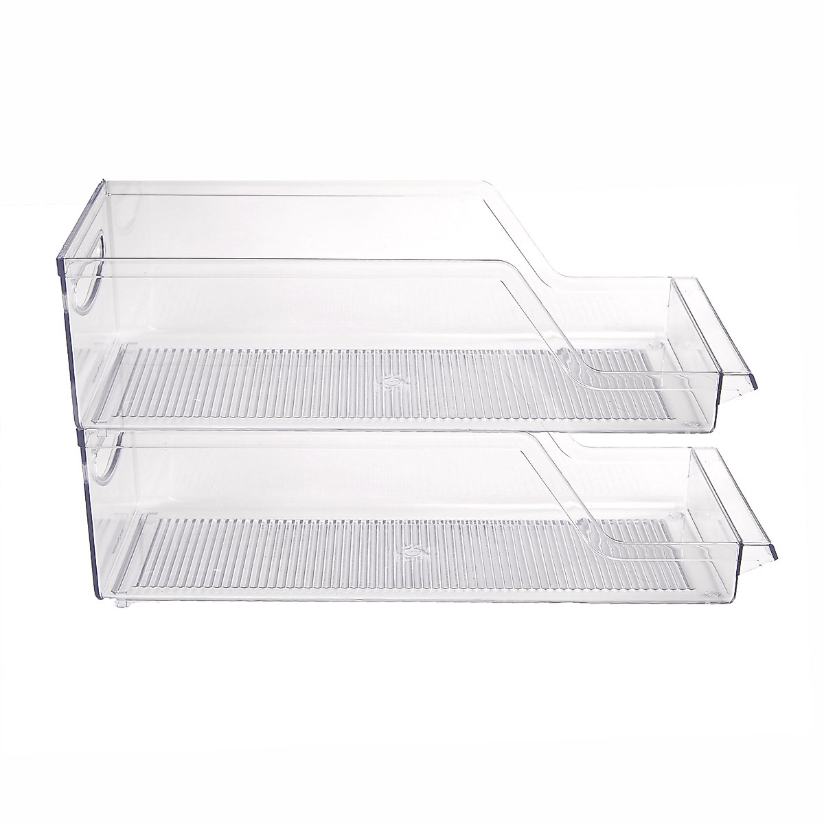 Mind Reader Pop/Soda Can Dispenser Storage Organizer Bin for Kitchen Pantry, Countertops, Cabinets, Refrigerator 2 Pack , Clear