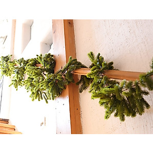 PARTY JOY 6FT Christmas Garland Pine Garland with 9.8FT LED Lights String, Greenery Plant for Christmas Decorations Table Mantle Background Wall Room Outdoor Indoor Winter Decoration