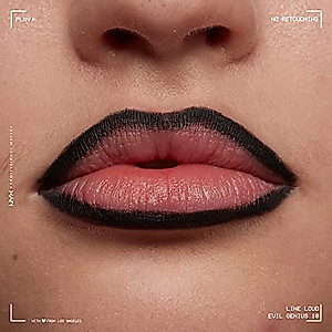 NYX PROFESSIONAL MAKEUP Line Loud Lip Liner, Longwear and Pigmented Lip Pencil with Jojoba Oil & Vitamin E - Evil Genius (Black)