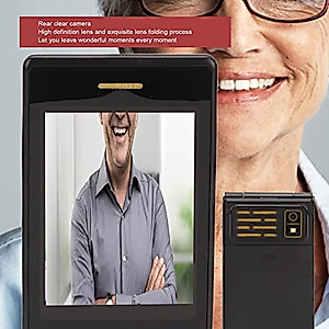 Senior Flip Cell Phone, 2.8 Inch Large Screen Audio Speaker LED Flashlight Elderly Phone for Home (Red)