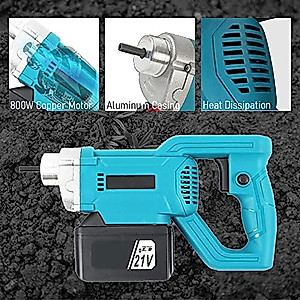 Cordless Hand-held Electric Concrete Vibrator 800W 5000RPM Portable Construction Insertion Vibrator Air Bubbles Remover Level Concrete with 3.3 ft Vibrating Rod, 2 Rechargeable Batteries