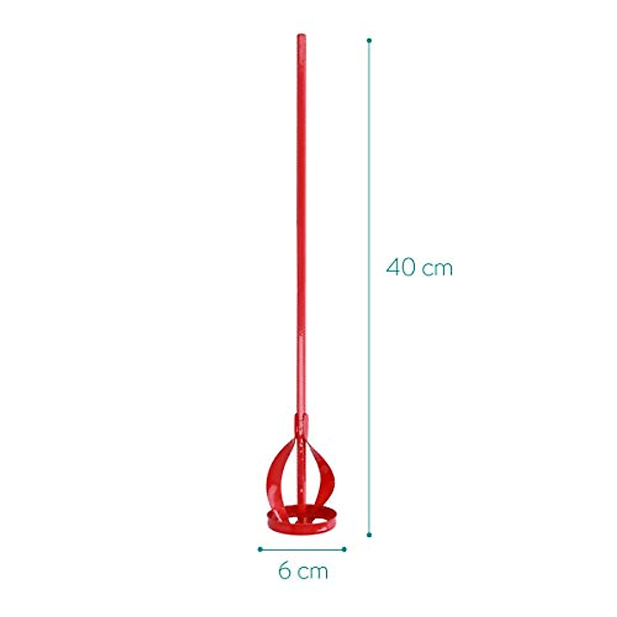 Navaris Paint Mixer for Drill - Heavy Duty Plaster and Paint Mixing Paddle for Standard Drills - Painting and Plastering Mixer Stirrer Tool (Red)