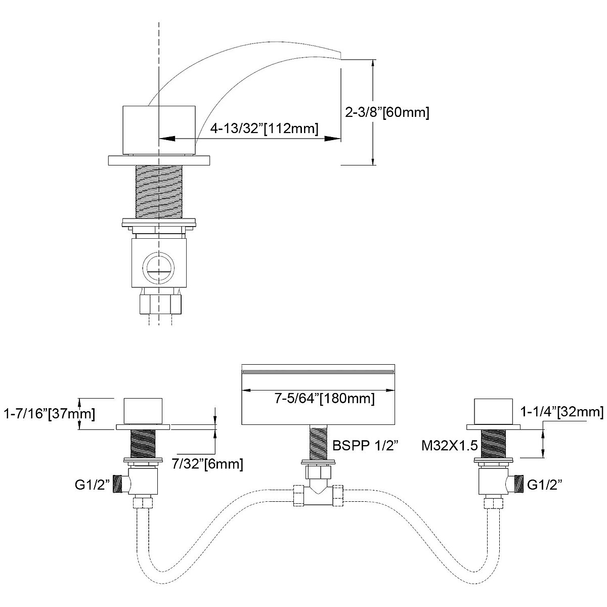 sumerain Roman Tub Faucets Brushed Nickel,Waterfall Spout for High Flow Rate,Include Valve and Trim Set